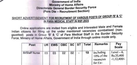 BSF Recruitment 2023 Apply 64 Junior X Ray Assistant