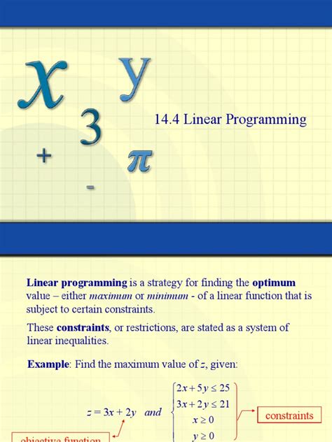 14 4 linear programming pdf linear programming mathematical optimization