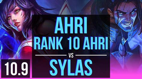AHRI Vs SYLAS MID 3 1M Mastery Points Rank 10 Ahri 1300 Games