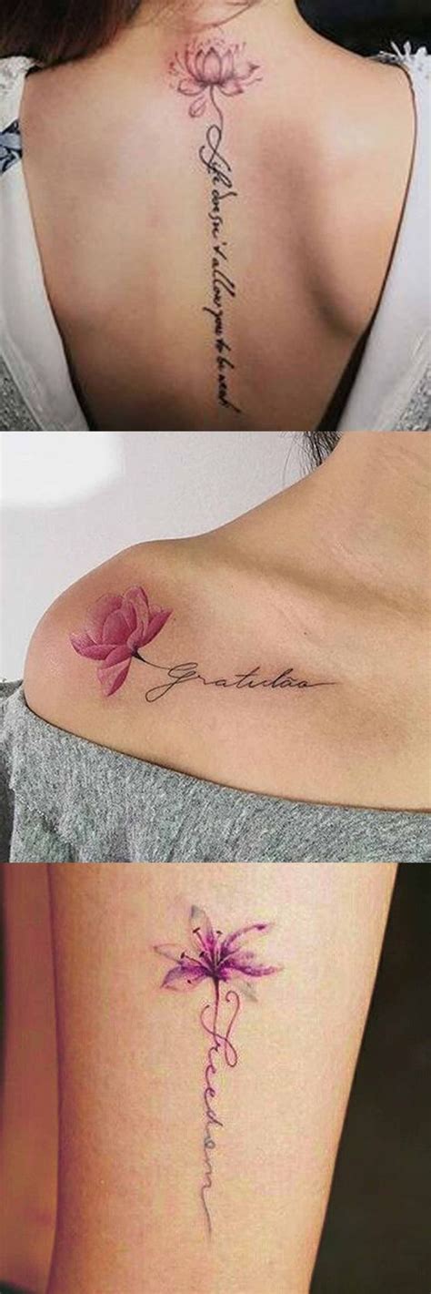 Lotus Flower Tattoo Ideas At Mybodiart Script Spine Tatt For
