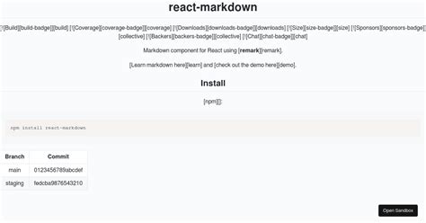 React Markdown Forked Codesandbox