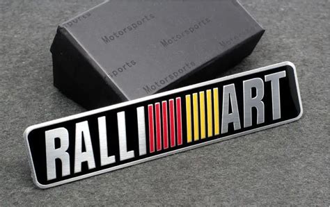 RALLIART Racing Emblem Badge Sticker Trunk Aluminum Black Decal Car