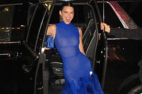 Kendall Jenner Stuns NYC In Sheer Blue Dress Fuels Bad Bunny Romance