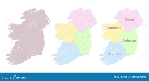 Carte Des Provinces De L Irlande Plan D Taill Et Silhouette