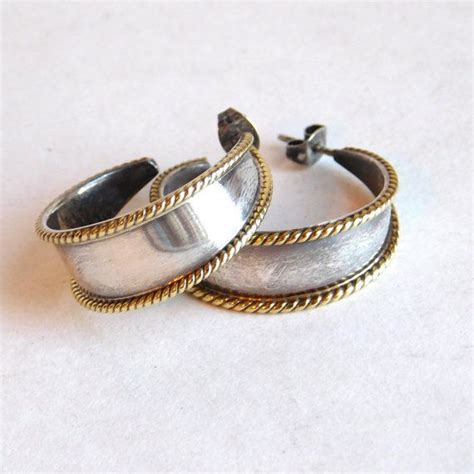 Vintage Mexican 925 Sterling Silver Hoop Earrings By Vintagedazzle