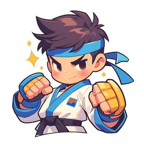 Premium Vector A South Korean Man Is Practicing Taekwondo