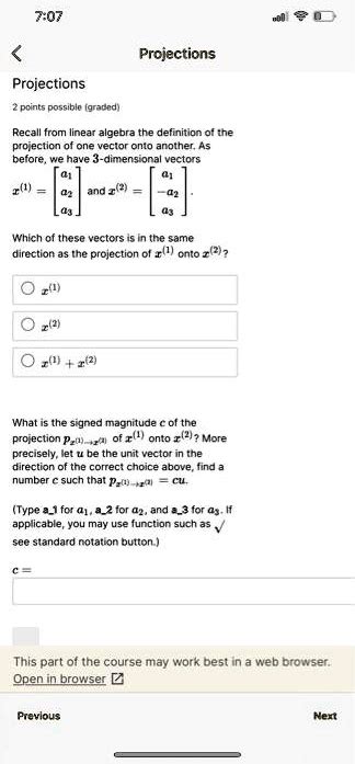 SOLVED Texts Projections 7 07 2 Points Possible Graded 1 Recall