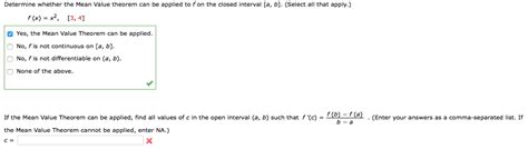 solved determine whether the mean value theorem can be