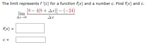 solved the limit represents f c for a function f x and a