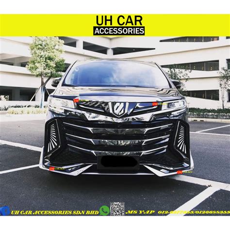 TOYOTA ALPHARD 2018 2023 CENTURY HAWK FRONT BUMPER BODYKIT GRILLE LED