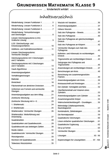 Grundwissen Mathematik Klasse 9