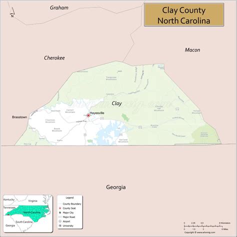 Map Of Clay County North Carolina USA Check Where Is Located