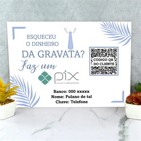 Placa Pix Casamento Gravata Noivos Igreja Pagamento Qrcod 20x29 Varios