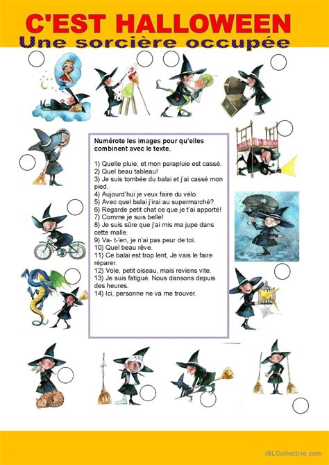 C est Halloween une sorcière occup Français FLE fiches pedagogiques
