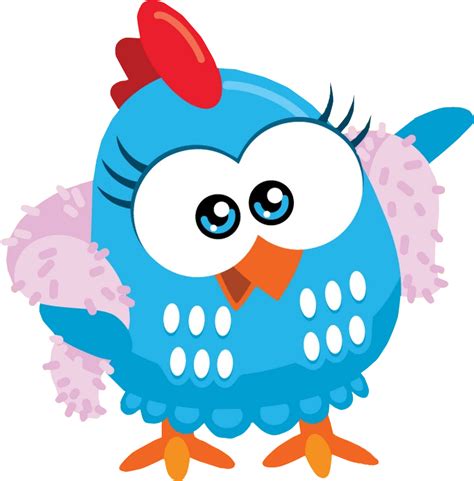 A Cartoon Blue Bird With Big Eyes
