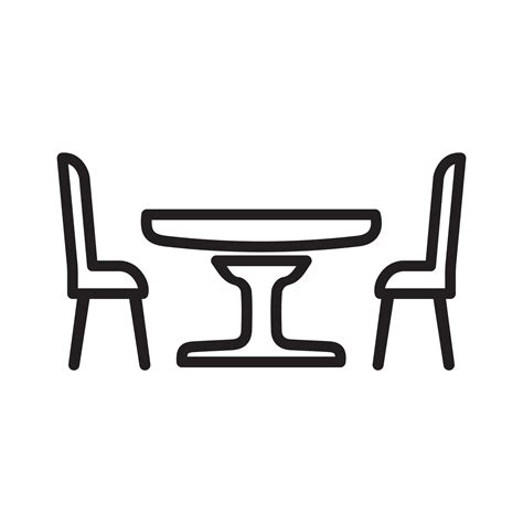 Table With Chairs Icon Bistro Round Table Symbol For Your Web Site