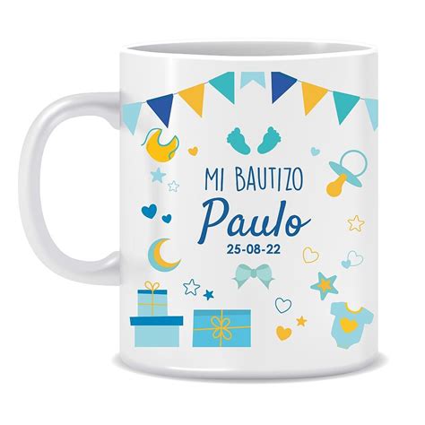 TAZA BAUTIZO NIÑO PERSONALIZABLE