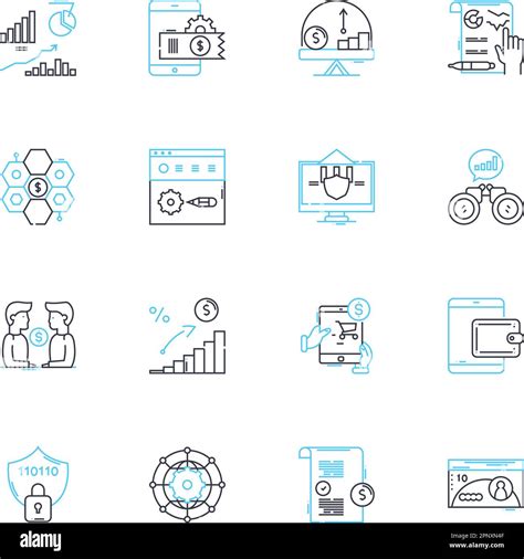 Business Strategy Linear Icons Set Planning Execution Analysis