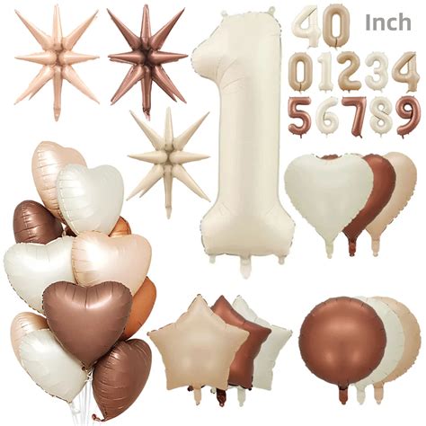 18 40 Polegada Creme Grande N Mero Bal O Folha De Amor Bal Es De H Png