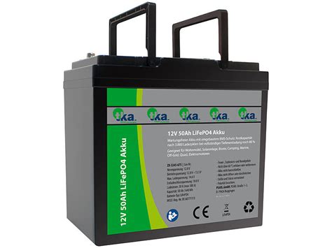 tka Köbele Akkutechnik 4er Set LiFePO4 Akkus 12 V 50 Ah 640 Wh BMS