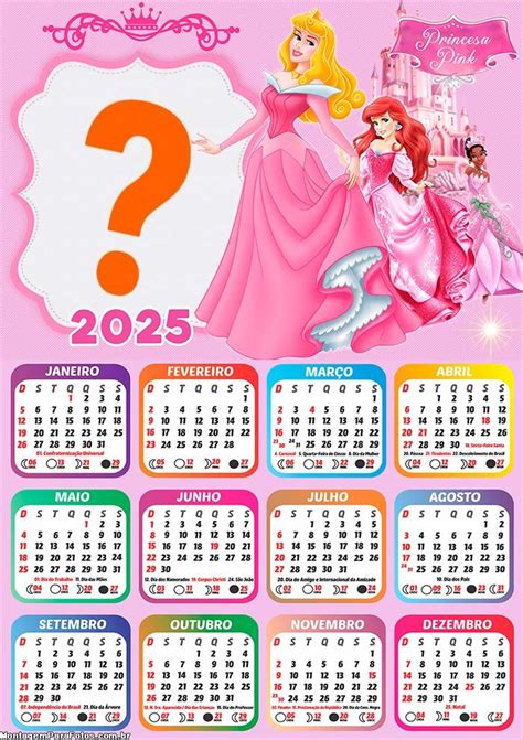 Calend Rio Princess Pink Disney Colagem De Foto Colagem De Foto