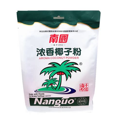 海南特产南国食品浓香椰子粉340gX2袋早餐饮品速溶海南椰子粉粉 虎窝淘