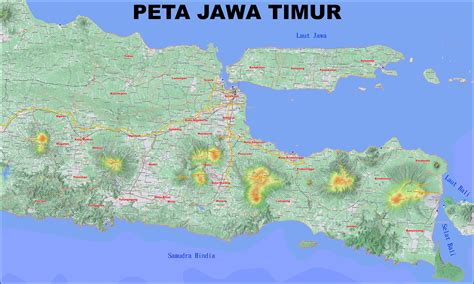 Peta Jawa Timur Lengkap Dengan Nama Kota Kabupaten Dan Kecamatan In