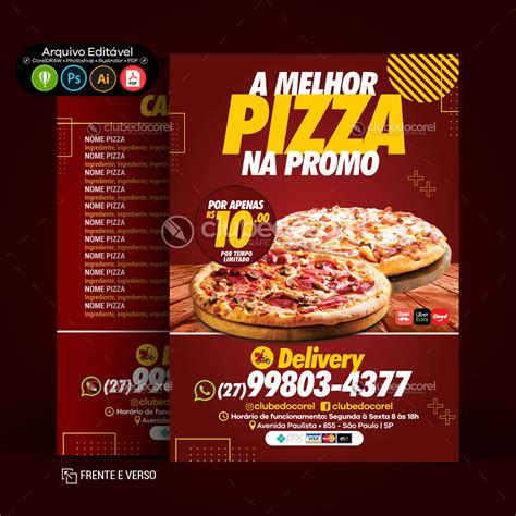 Panfleto Flyer Banner Post Arte Pizza Pizzaria 02 CDR PSD