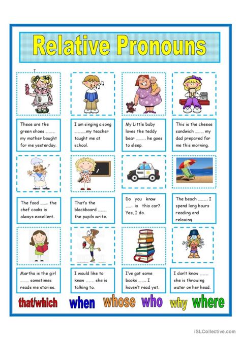 RELATIVE PRONOUNS English ESL Worksheets Pdf Doc