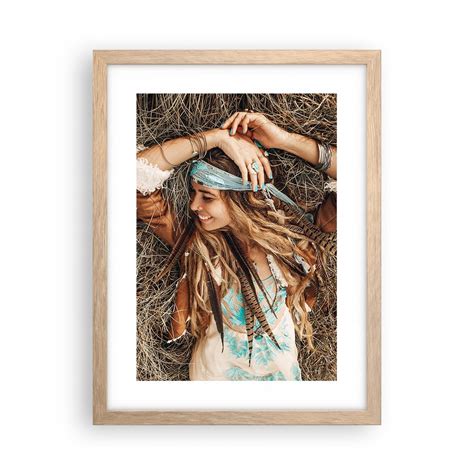 Obraz Plakat w ramie jasny dąb do Salonu 30x40 Boho Foto Plakaty na