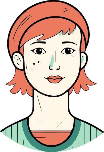Ilustração em vetor ícone colorido de rosto de mulher de avatar