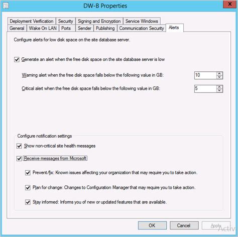 Configuration Manager Console Notifications Configuration Manager