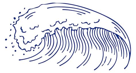 Premium Vector Wave Drawing Hand Drawn Ocean Water Splash