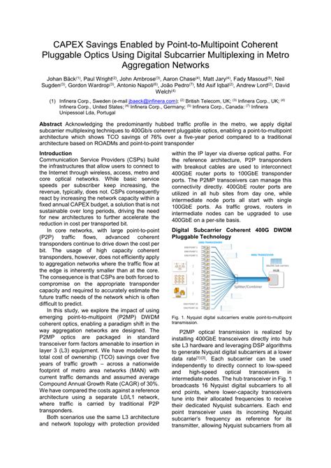 pdf capex savings enabled by point to multipoint coherent pluggable optics using digital