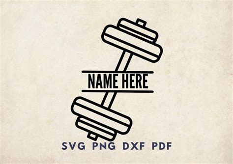 Split Dumbbell Svg Workout Svg Laser Cut File Barbell Etsy