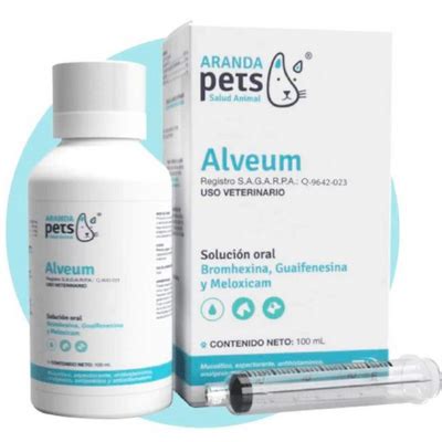 Medicamento Alveum Jarabe Para La Tos De Perros Y Gatos 100 Mililitros