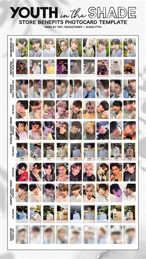 Zb1 Youth In The Shade Pob Template In 2023 Photo Card Template