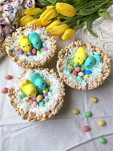 Easy Edible Rice Krispie Easter Baskets