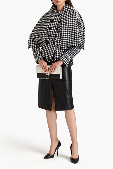 DOLCE GABBANA Double Breasted Houndstooth Wool Blend Tweed Jacket THE