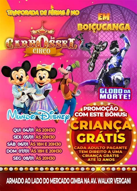 CIRCO CARROSSEL MUNDO DISNEY Domingo às 18h em São Sebastião Sympla