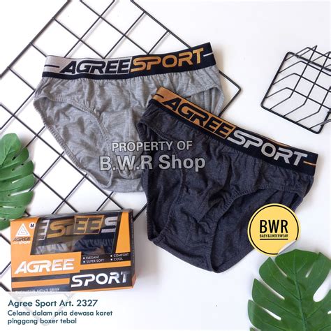 Jual 2pc CD AGREE SPORT 2327 Celana Dalam Pria Dewasa Karet Tebal