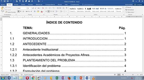 TABLA DE CONTENIDO INDICE EN WORD 2016 YouTube