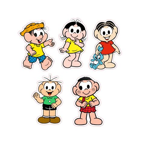 50 Apliques Turma da Monica Cascão Magali Cebolinha chico Bento Toppers
