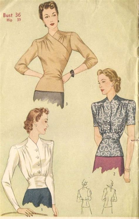 40 Classy Vintage Sewing Pattern For Women Bored Art Blouse Pattern