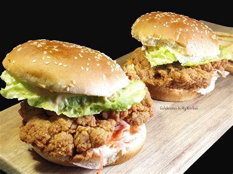 Chicken Zinger Burger KFC Style Crispy Chicken Zinger Burger