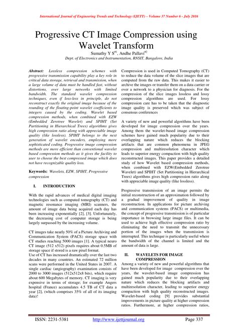 pdf progressive ct image compression using wavelet transform