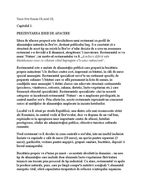 PDF PLAN DE AFACERI RESTAURANT Docx DOKUMEN TIPS
