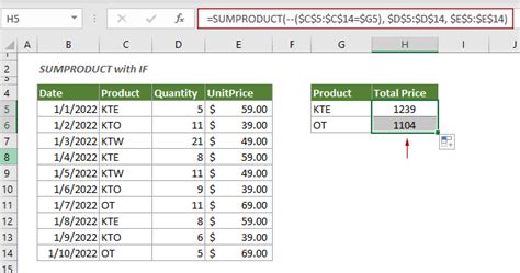 Use SUMPRODUCT With IF Function In Excel