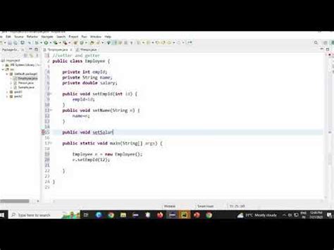 Setter And Getter Method In Java Youtube