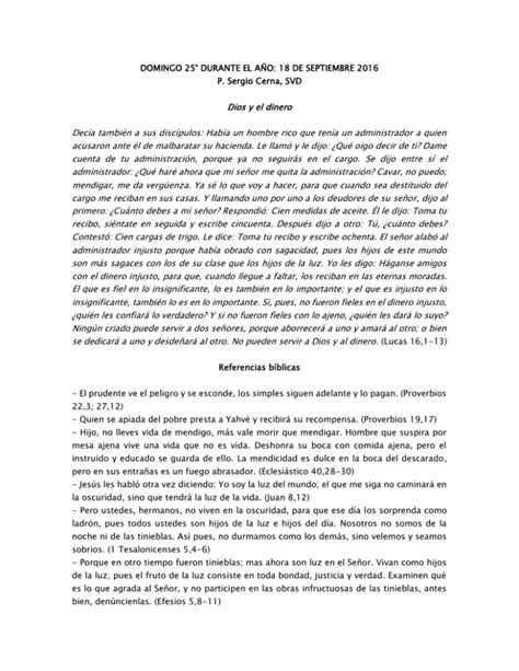 Comentario Al Evangelio Del Domingo 18 De